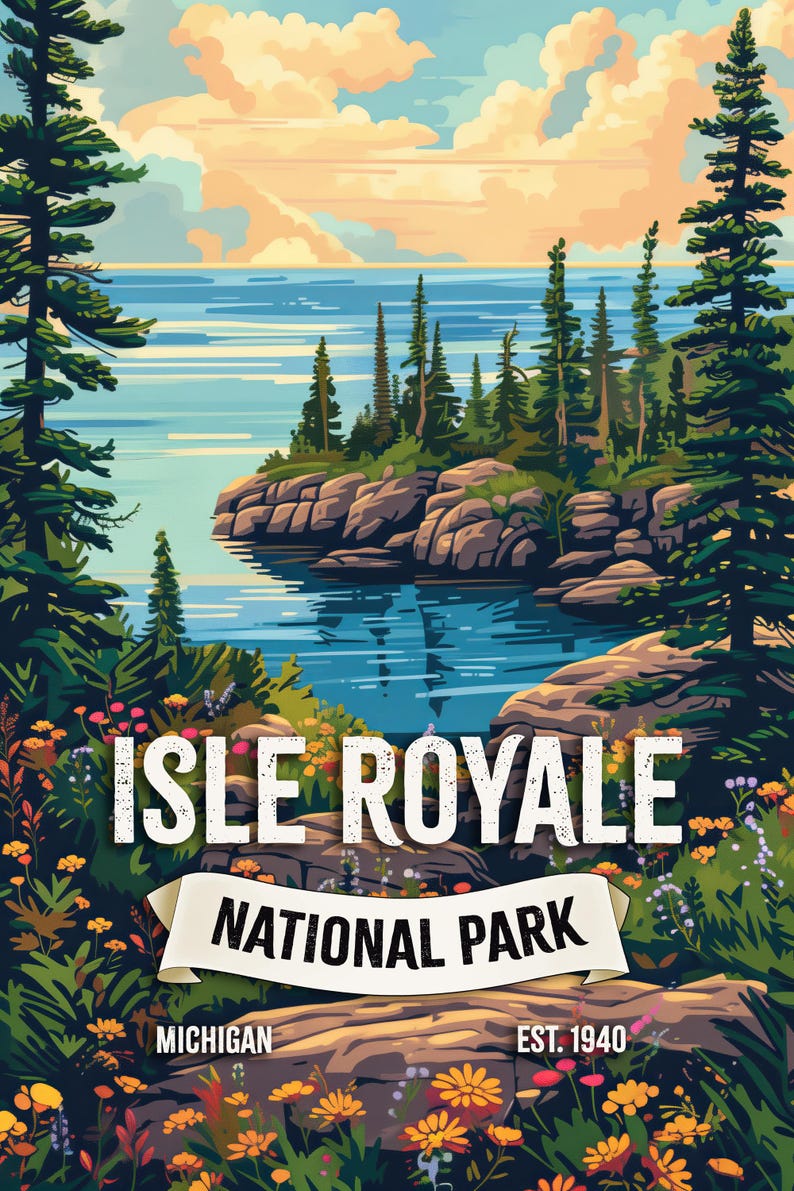 Isle Royale National Park Poster - Etsy