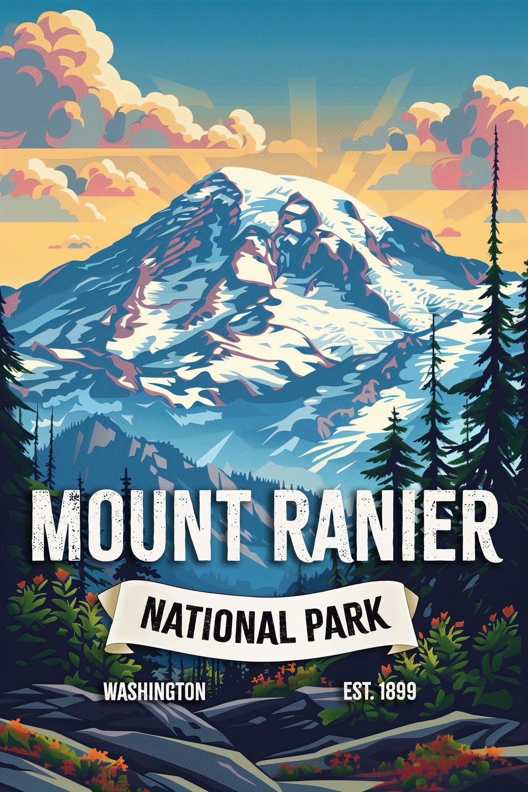 Mount Rainier National Park Poster - Etsy