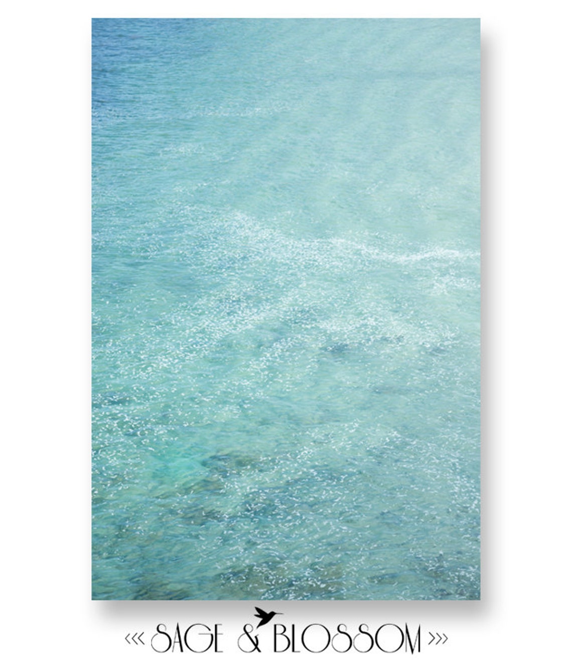 Turquoise Ocean Print, Abstract Wall Art, California Coast, Beach ...