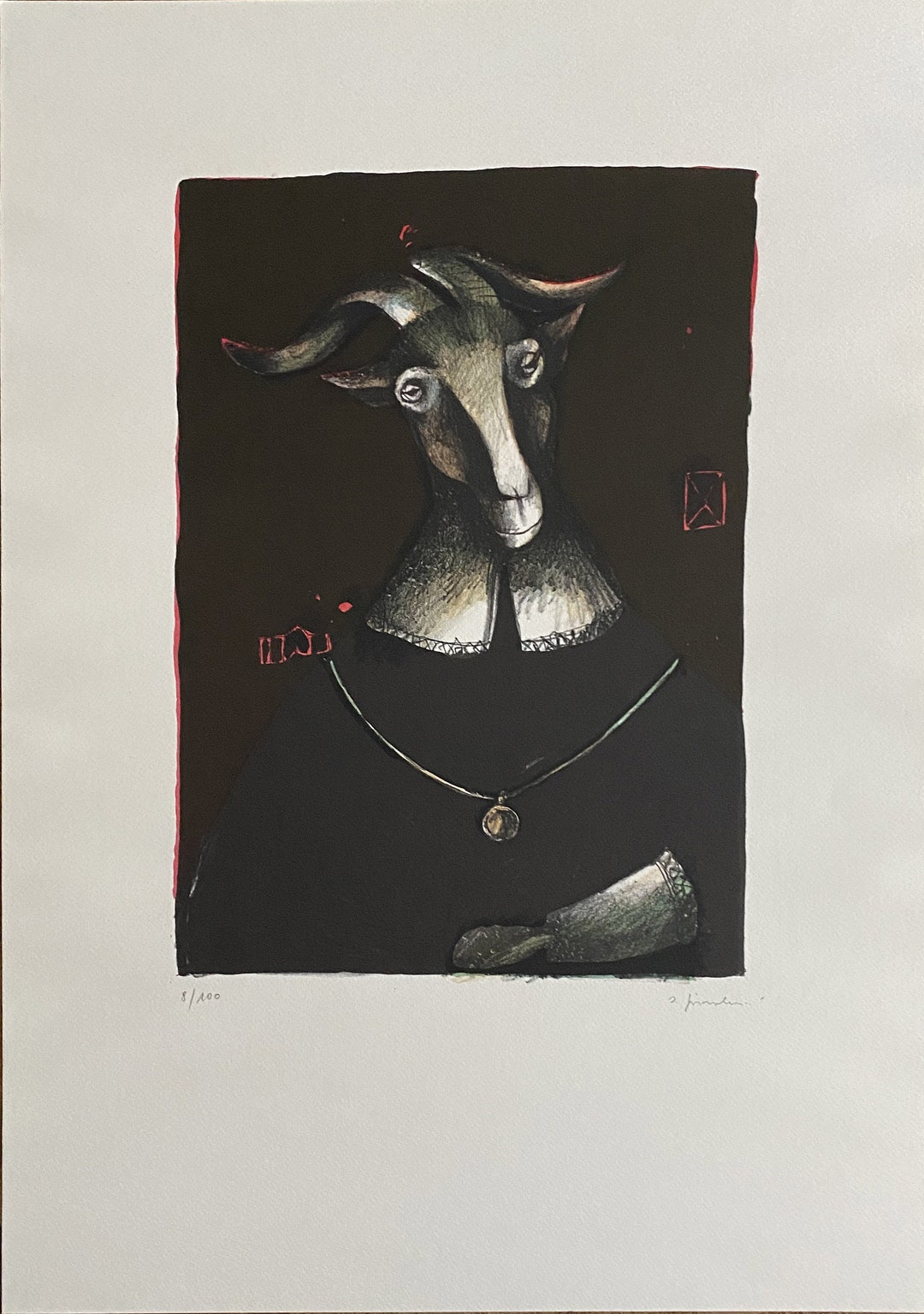 Svjetlan Junakovic Lithograph Portrait for a Birthday in 1660 70x50 Signed 2005 - Etsy