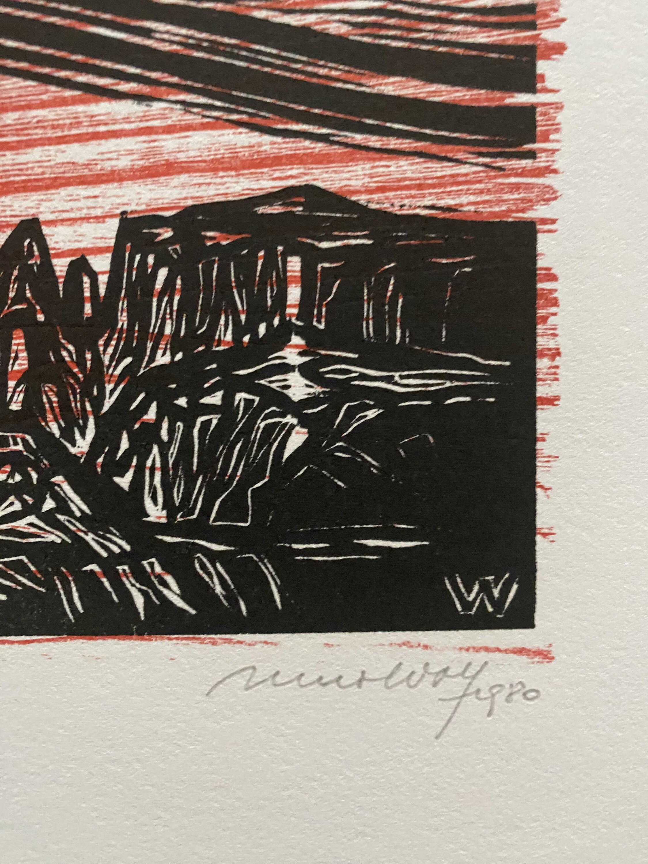 Etching Engraving Remo Wolf Woodcut My Land Trentino 50x35 Signed ...