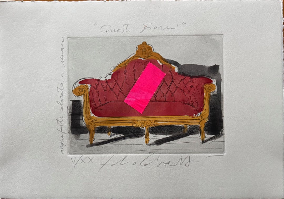 Art Italy Fabio Calvetti Etching these Days 35x25 Signed Numbered - Etsy