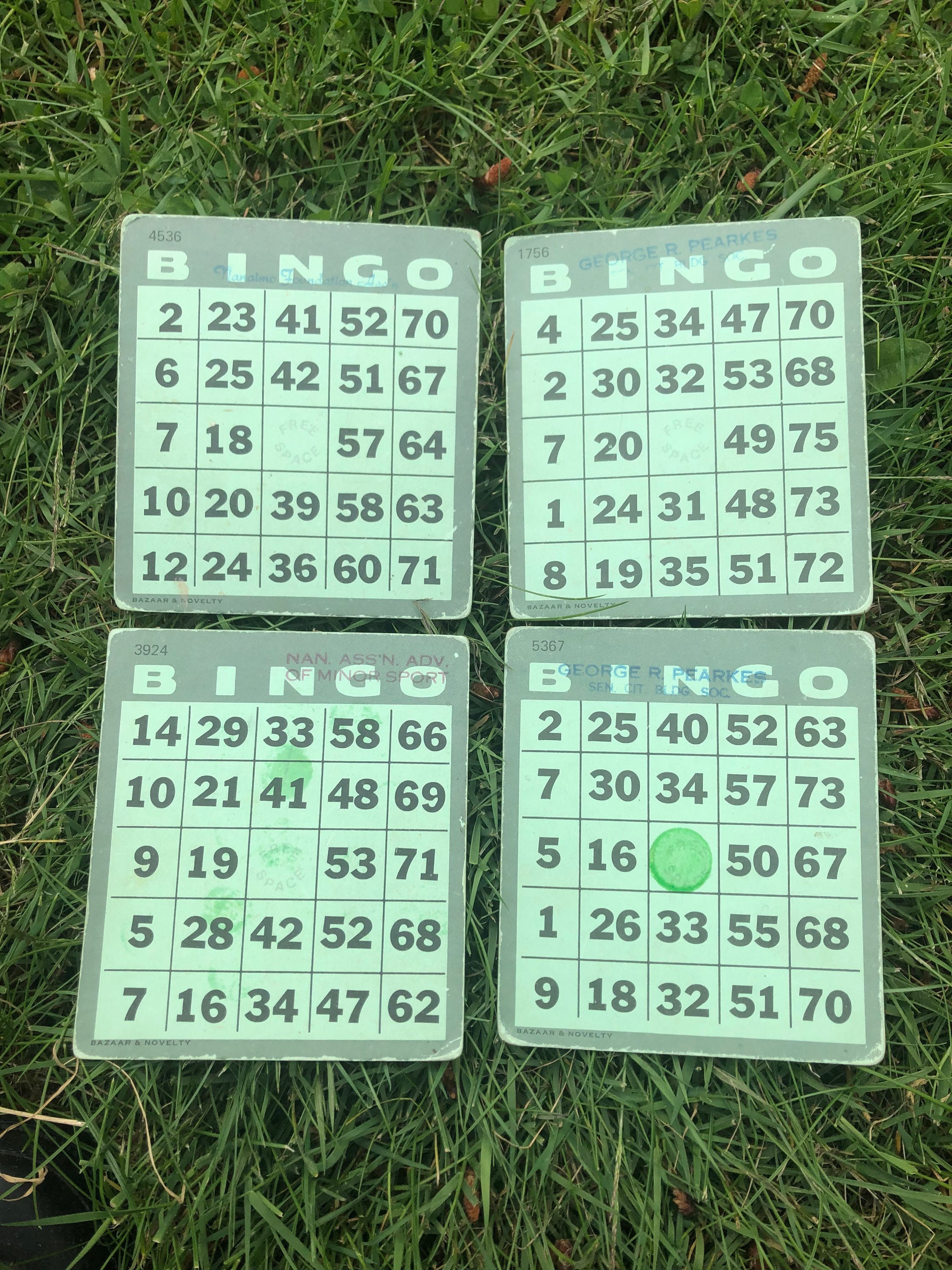 Vintage Green Bingo Cards Conjunto de 2 | Etsy