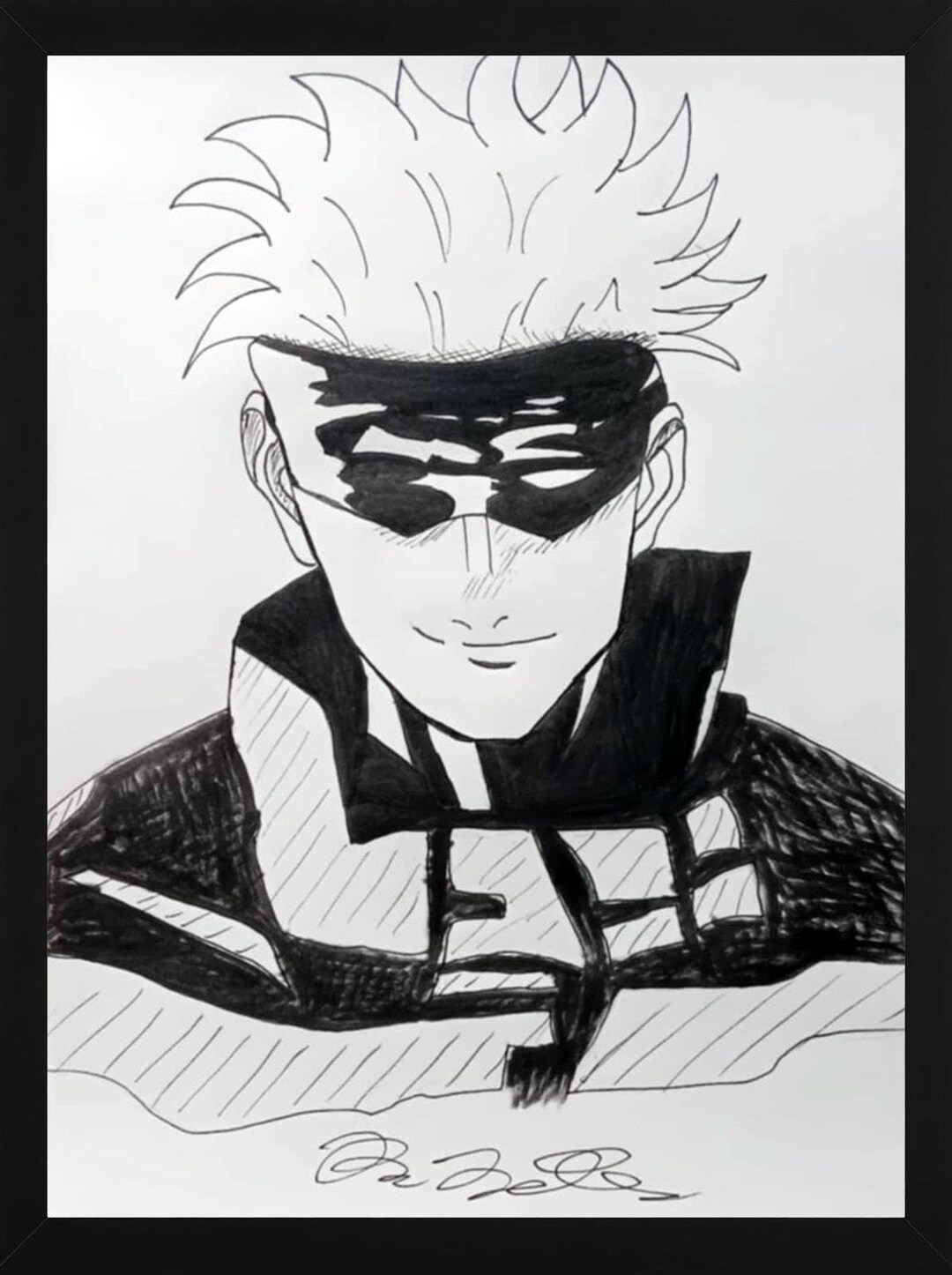 Satoru Gojo Jujutsu Kaisen Anime Manga Comic Fan Art 9x12 Inch Ink ...