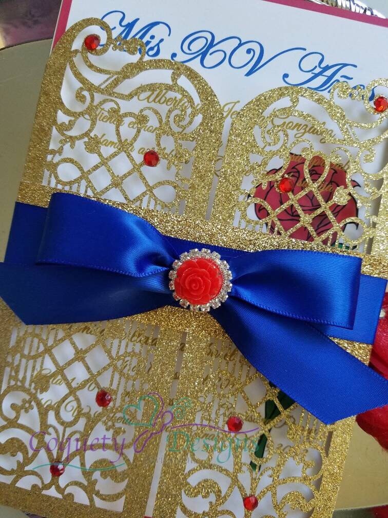 Really Beautiful Glitter Invitation Inspired in the Beauty - Etsy