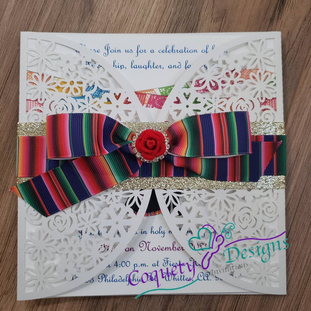 Really Beautiful Mexican Zarape Theme Invitation/weddings/quinceañeras ...