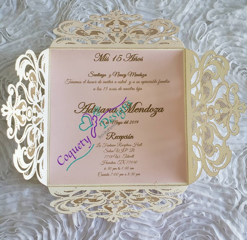 Beautiful and elegant Invitation in rose gold and Ivory | Etsy