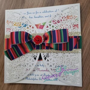 Really Beautiful Mexican Zarape Theme Invitation/weddings/quinceañeras ...