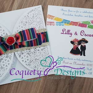 Really Beautiful Mexican Zarape Theme Invitation/weddings/quinceañeras ...