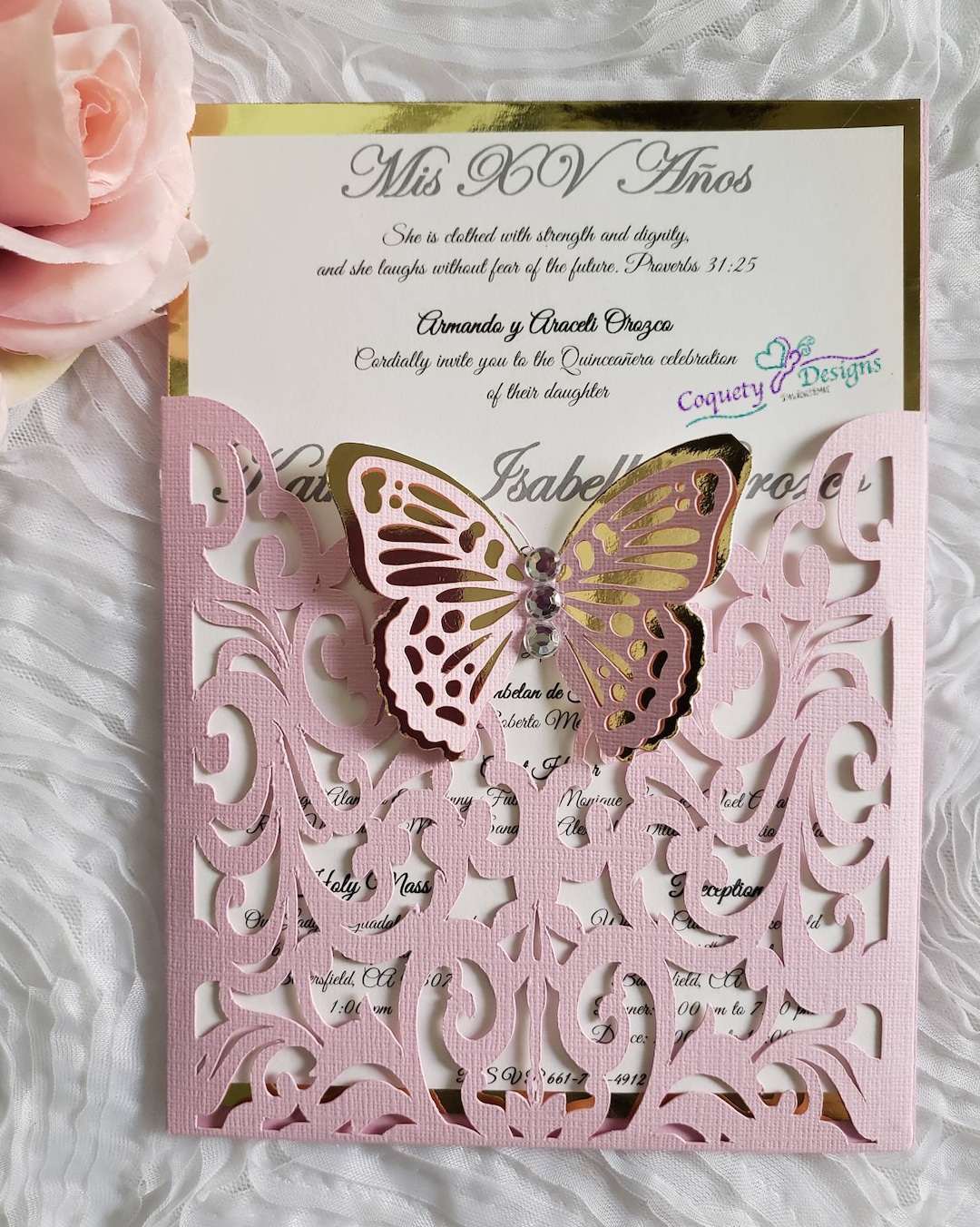 Beautiful Butterfly Invitation/quinceañeras/sweet16/weddings/birthdays ...