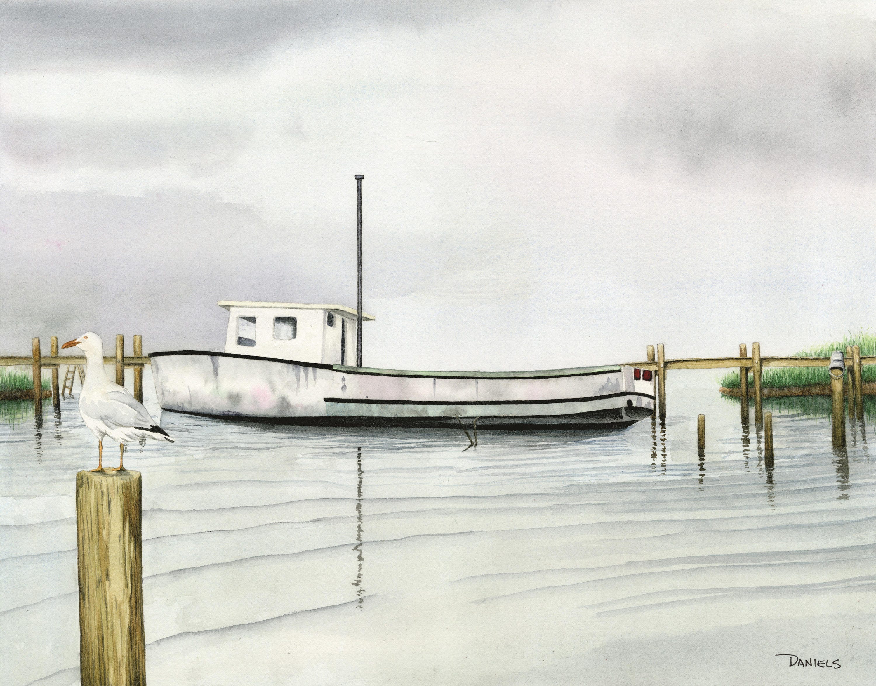 Boat at Chincoteague Art Print, Deadrise, Chincoteague, Chesapeake Bay ...