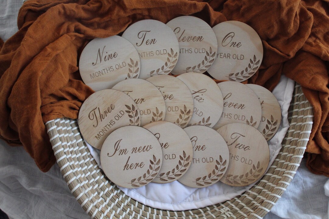 Adam Eve Raw Baby Milestones Wooden Discs - Etsy