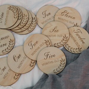 Adam Eve Raw Baby Milestones Wooden Discs - Etsy