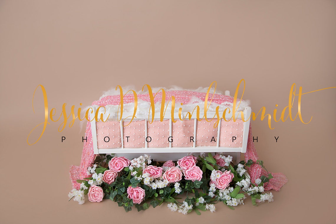 NEWBORN DIGITAL BACKDROP: Crib With Pink Wrap - Etsy