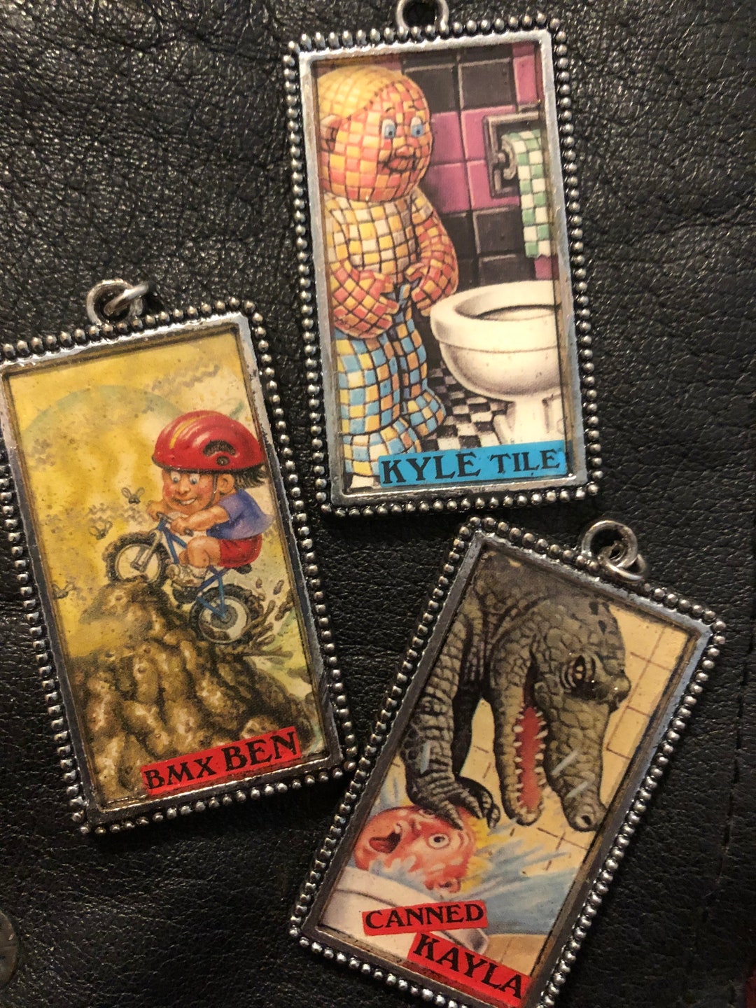 NECKLACE, Garbage Framed Charm - Etsy