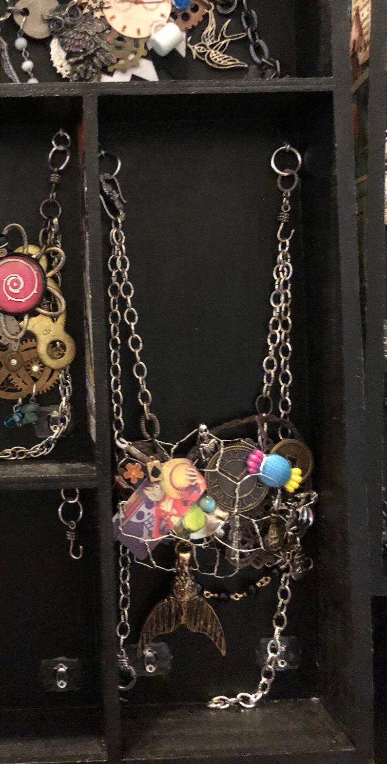 Anime Handmade Steampunk Collage Necklace, Luffy and Friendship One ...