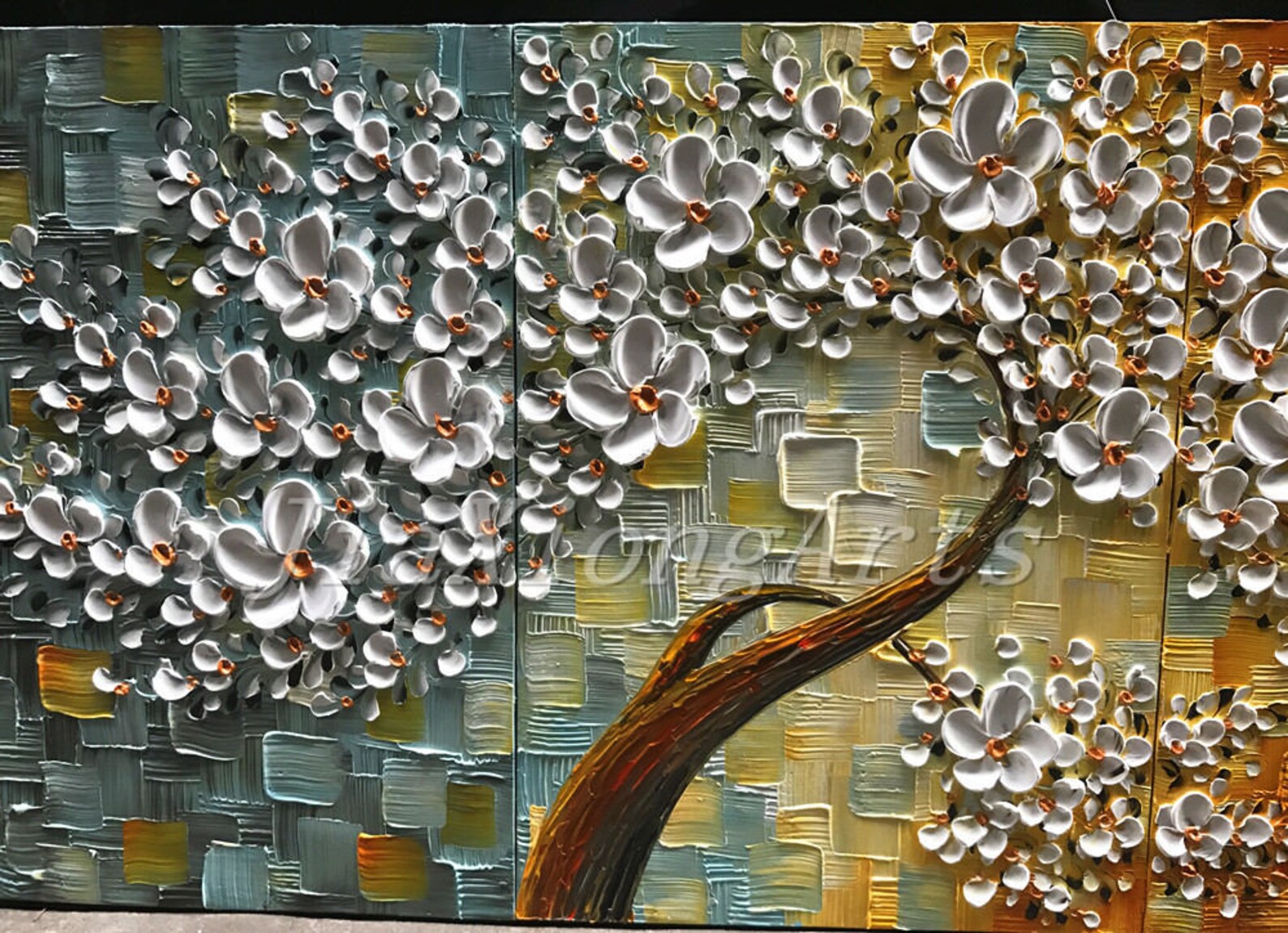 Original Oil Painting on Canvas Texture 3D Flowers Painting - Etsy