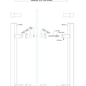 24″ Back-to-back Entry Door Pull / Push Handle Square ‘H’ Type ...