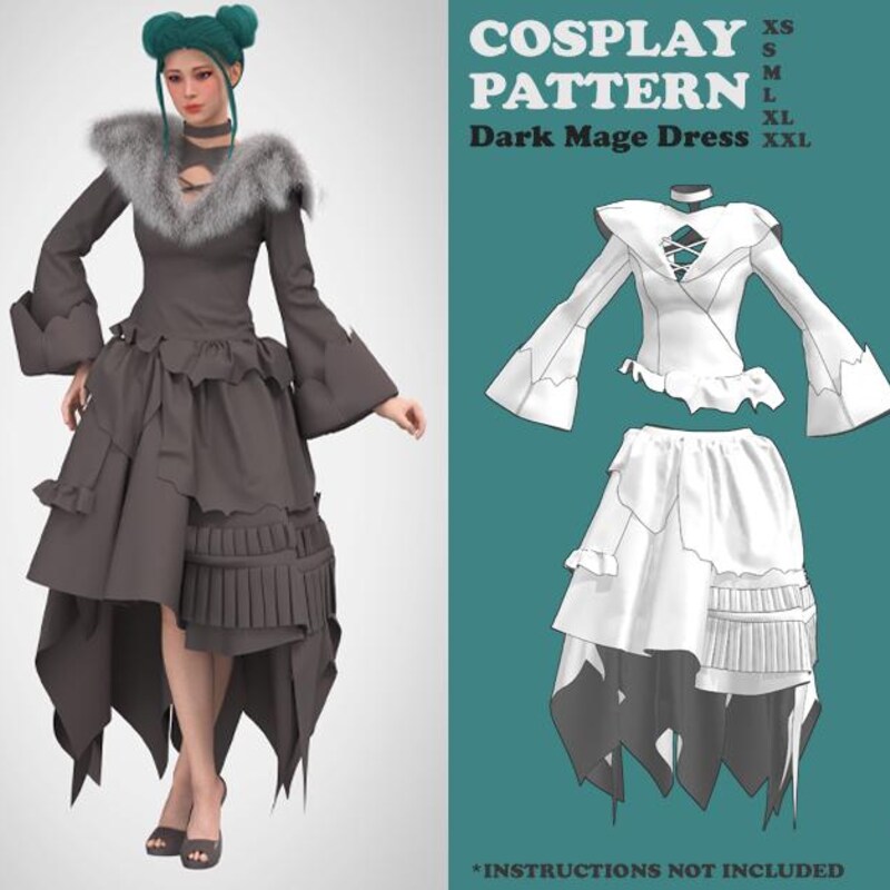 Fantasy Dress Pattern - Etsy