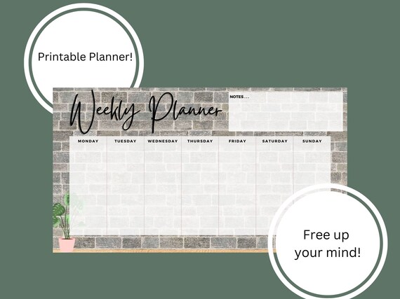 Weekly Planner Instant Digital Download Professional - Etsy
