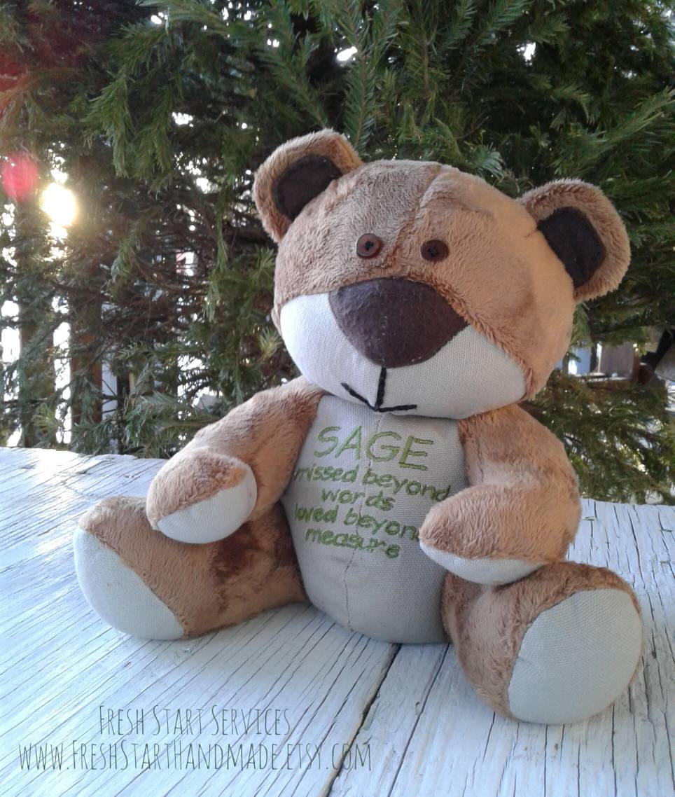 Bereavement Bear - Weighted Teddy Bear - Infant Loss Gift - Memorial ...