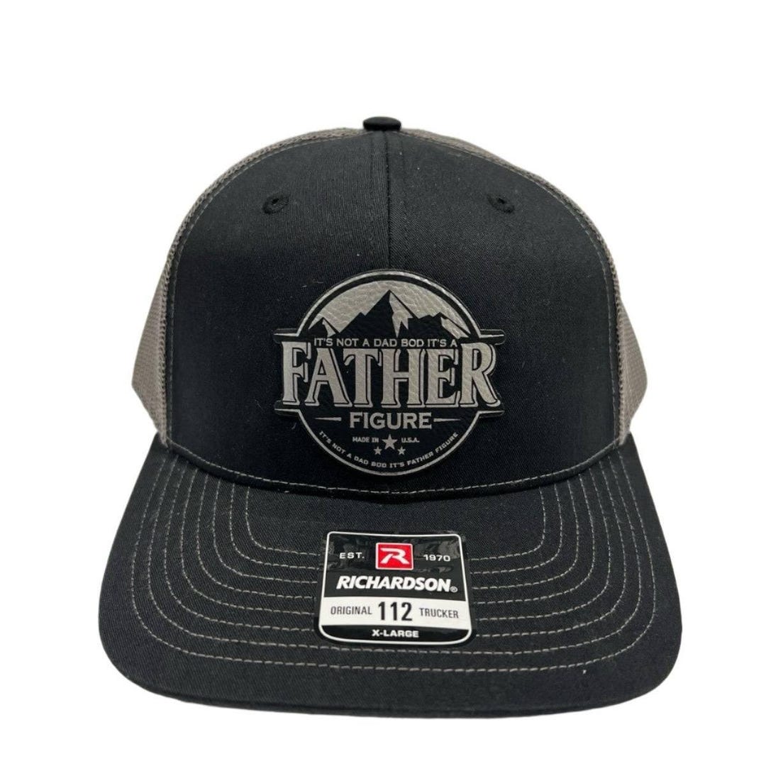 Father Figure Engraved Leatherette Patch on Richardson 112 Trucker Hat ...