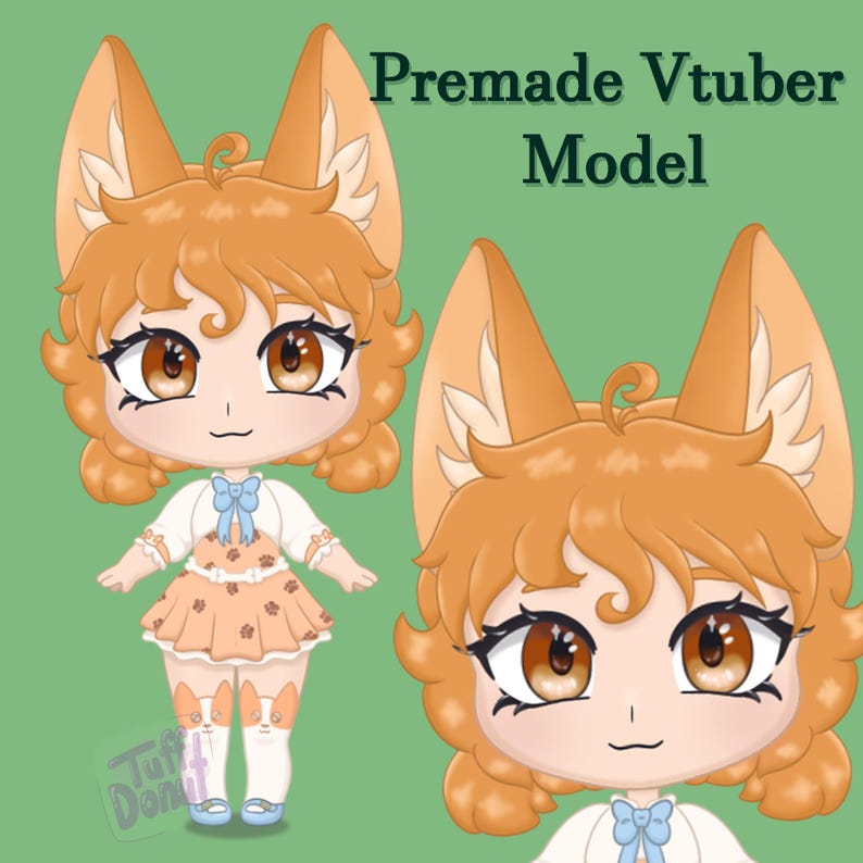 Chibi Corgi Girl [ Premade Vtuber Live2d Model, FULLY RIGGED, Ready to ...