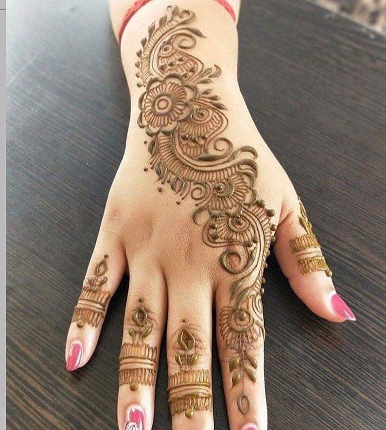 2 Golecha Natural Brown Bridal Dulhan Jumbo Henna Cones Temporary ...