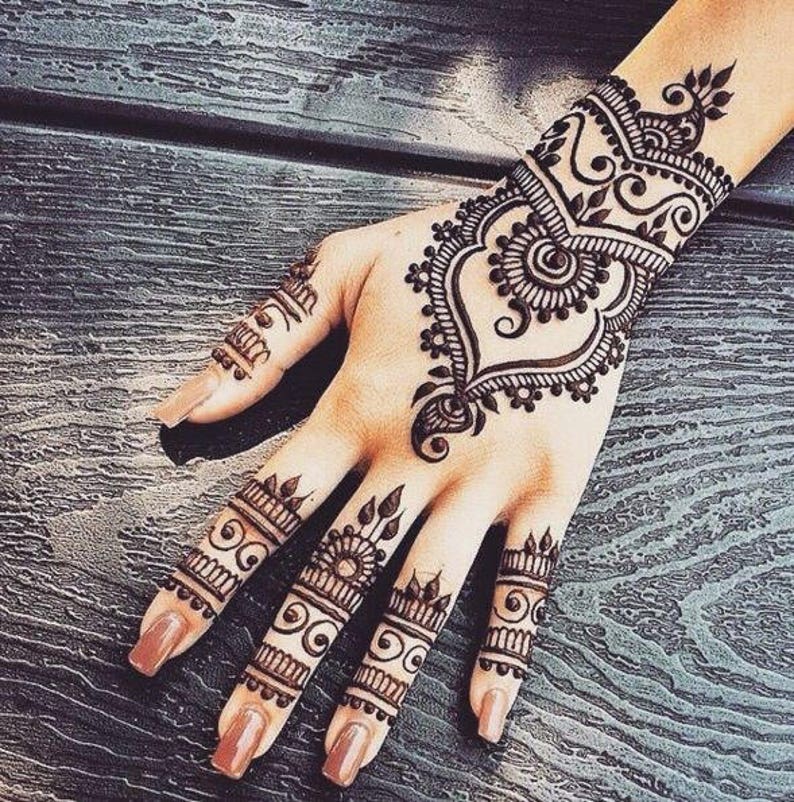 1 Reusable Henna Tattoo Stencil Temporary Tattoo Henna Sticker DYI#S243 ...