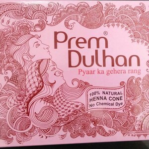2 X Natural Herbal Prem Dulhan Brown Henna Cones Temporary Tattoo Body ...