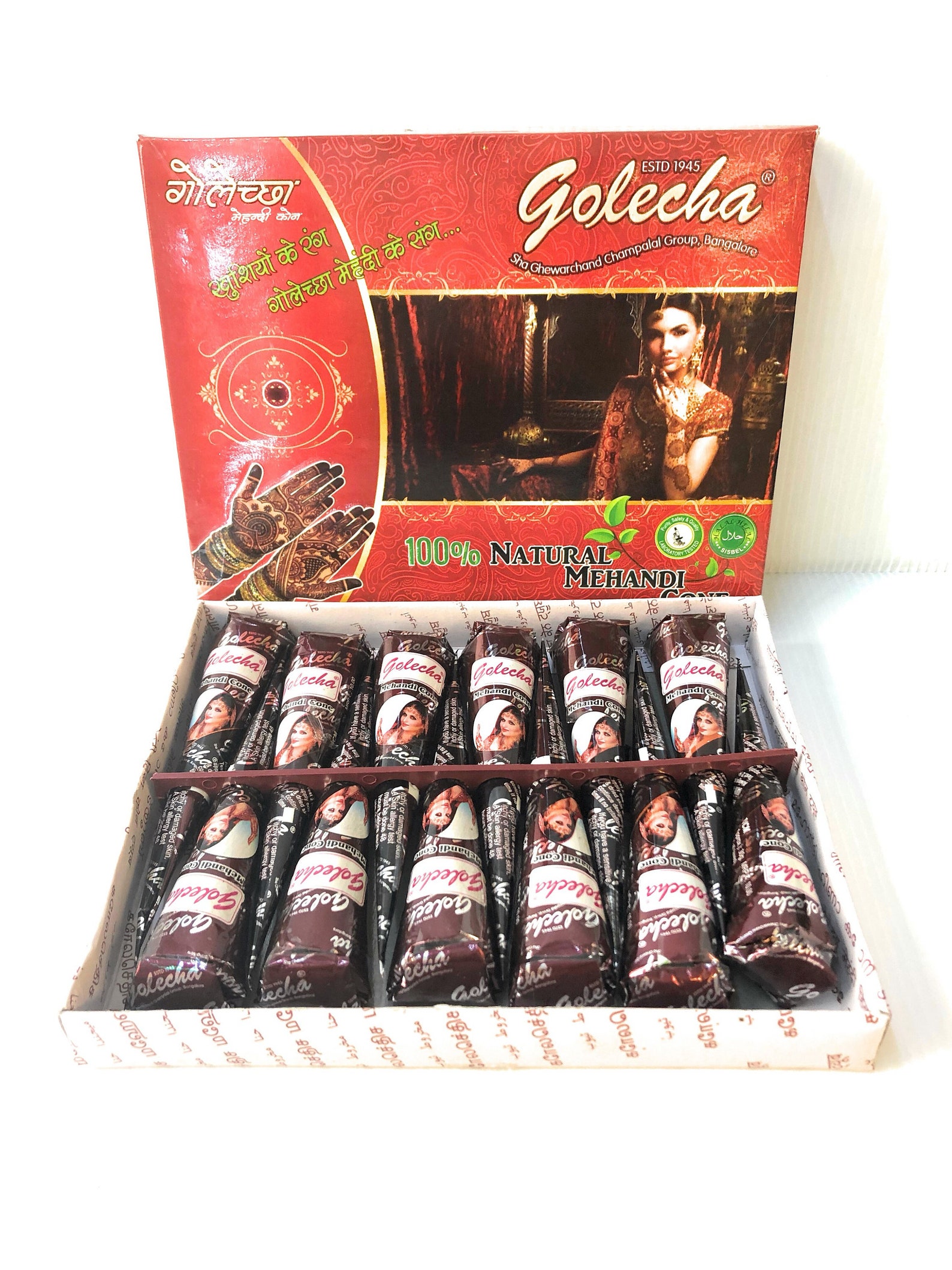 4 X Golecha Natural Brown Henna Cones Temporary Tattoo Body Art Ink - Etsy