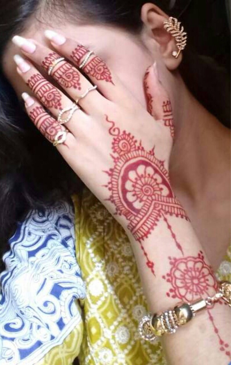 2 X Quality Golecha Red Henna Cones Temporary Tattoo Body Art | Etsy