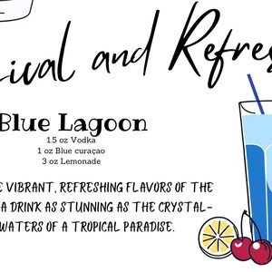 Printable Summer Pool Party Cocktail Menu, Tropical Cocktails ...