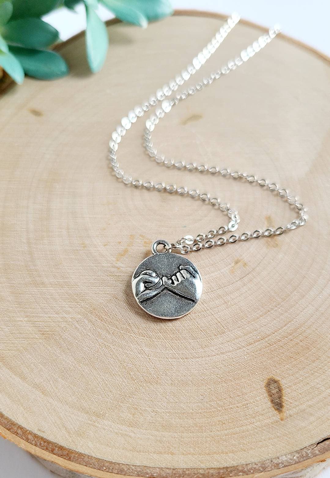 Pinky Promise Necklace Silver Charm Necklace Silver Layering Necklace ...
