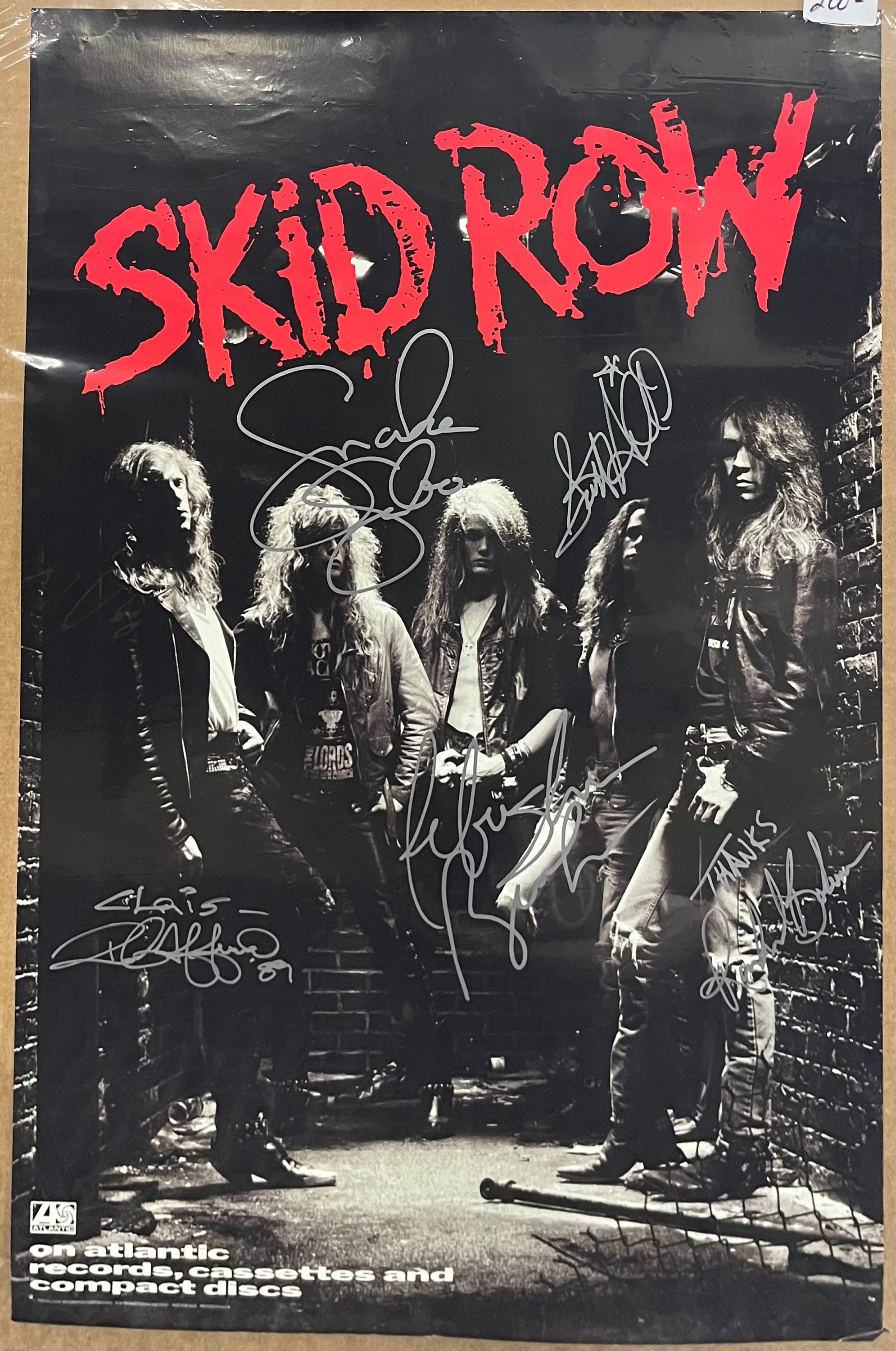 Original 1989 Skid Row Poster SIGNED - Etsy