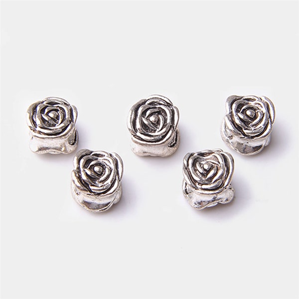 Metal Rose Beads - Etsy