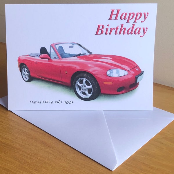 Birthday Card Mx5 - Etsy