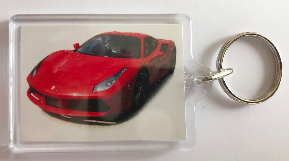 Ferrari 488 2018 - Keyring With 50 X 35mm Insert - Novelty Gift for the ...