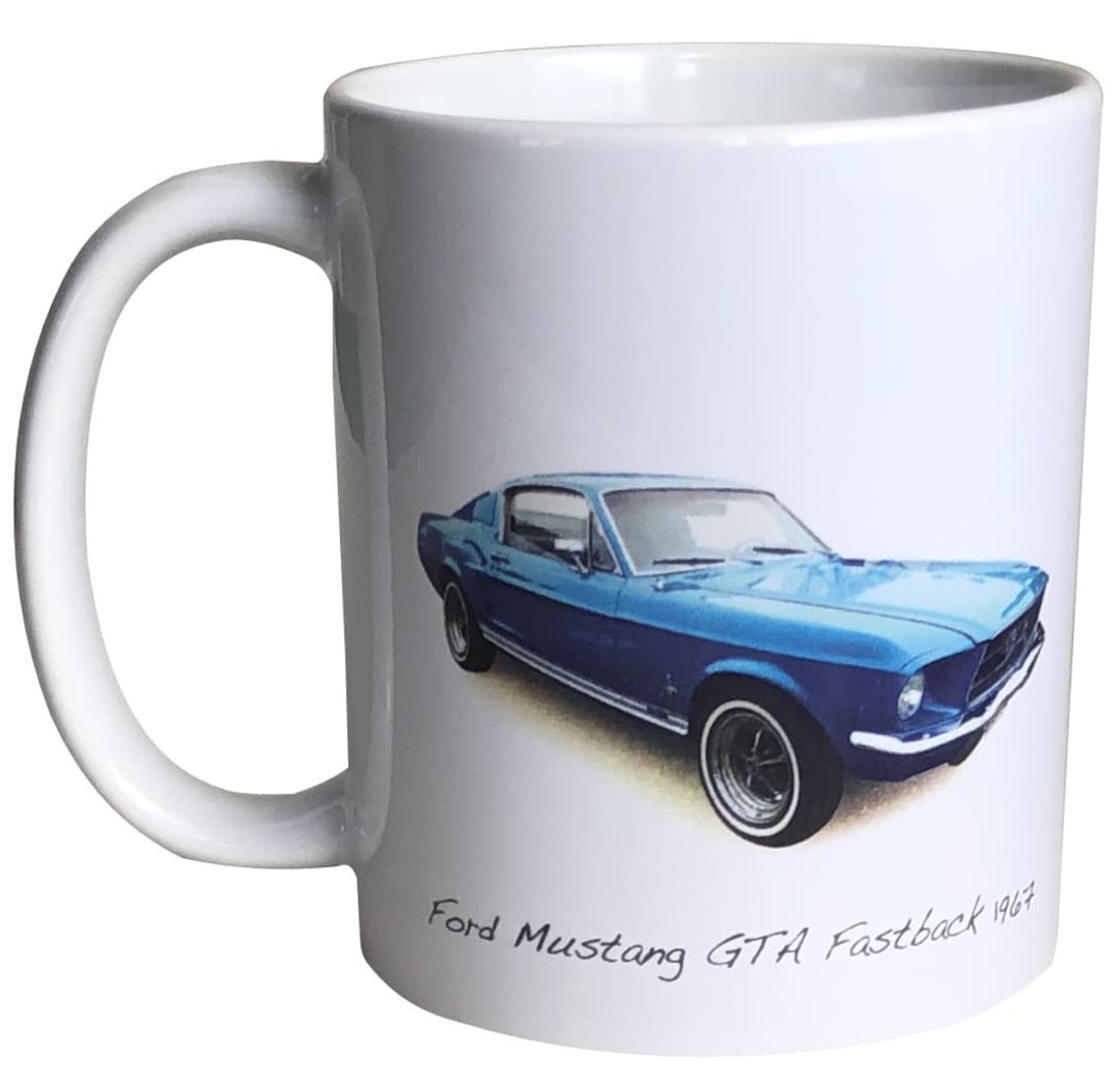 Ford Mustang GTA Fastback 1967 - 11oz Ceramic Mug - Single, Pair or Set ...