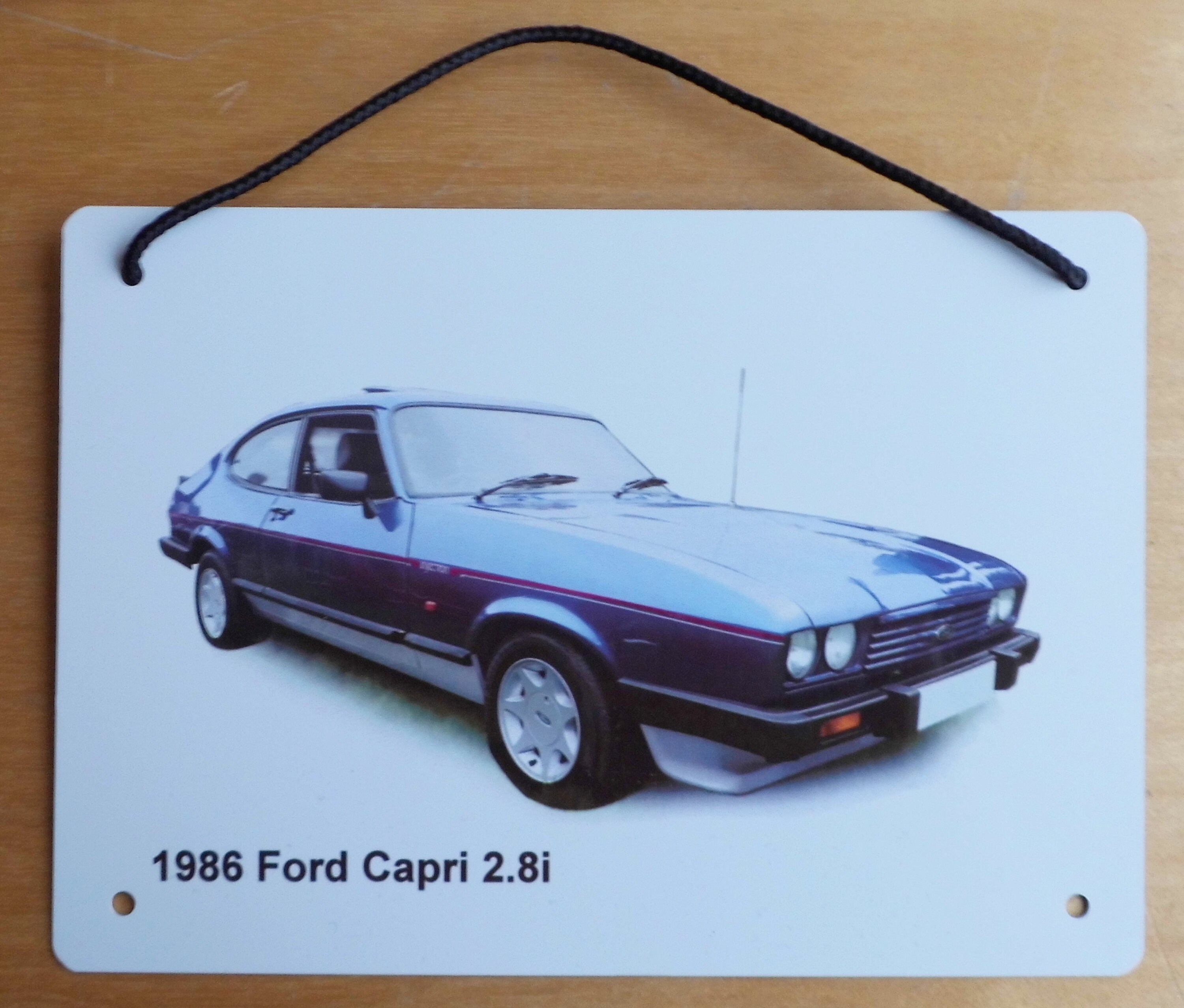 Ford Capri 2.8i Injection 1986 (blue) - Aluminium Plaque - Two Sizes A5 ...