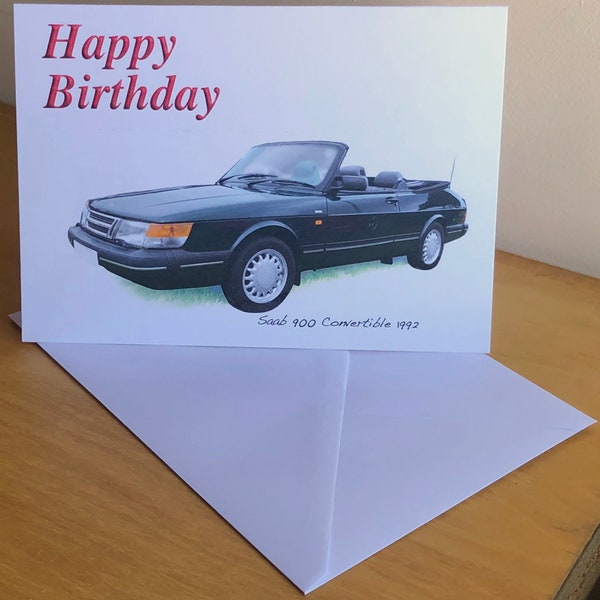 Saab Birthday Card - Etsy
