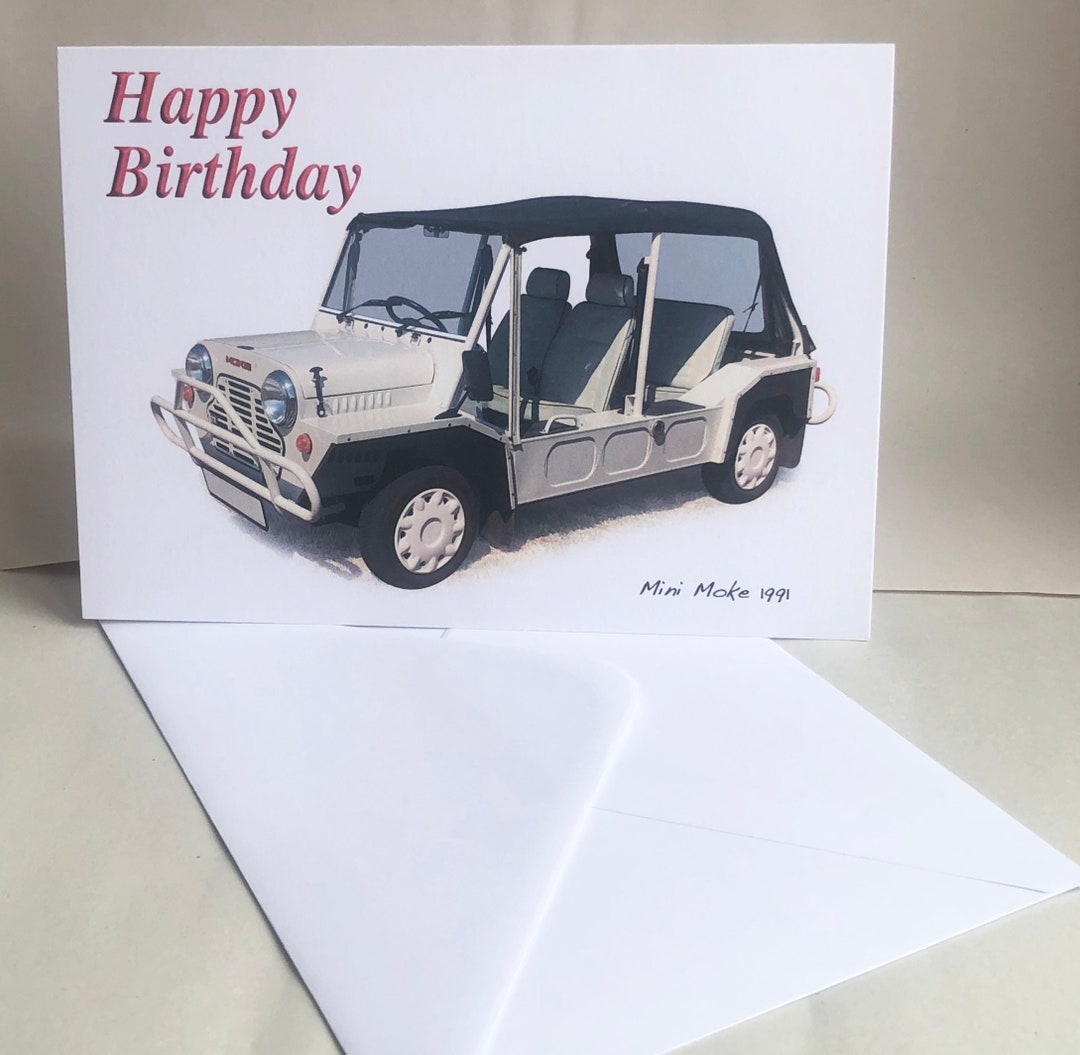 Mini Moke 1991 - 5 X 7in Happy Birthday, Happy Anniversary, Happy ...