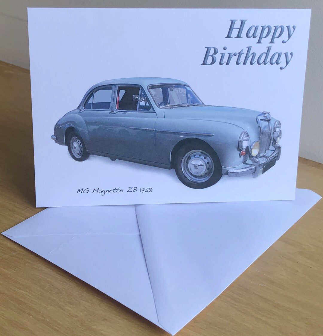 MG Magnette ZB 1958 - 5 X 7in Happy Birthday, Happy Anniversary, Happy ...
