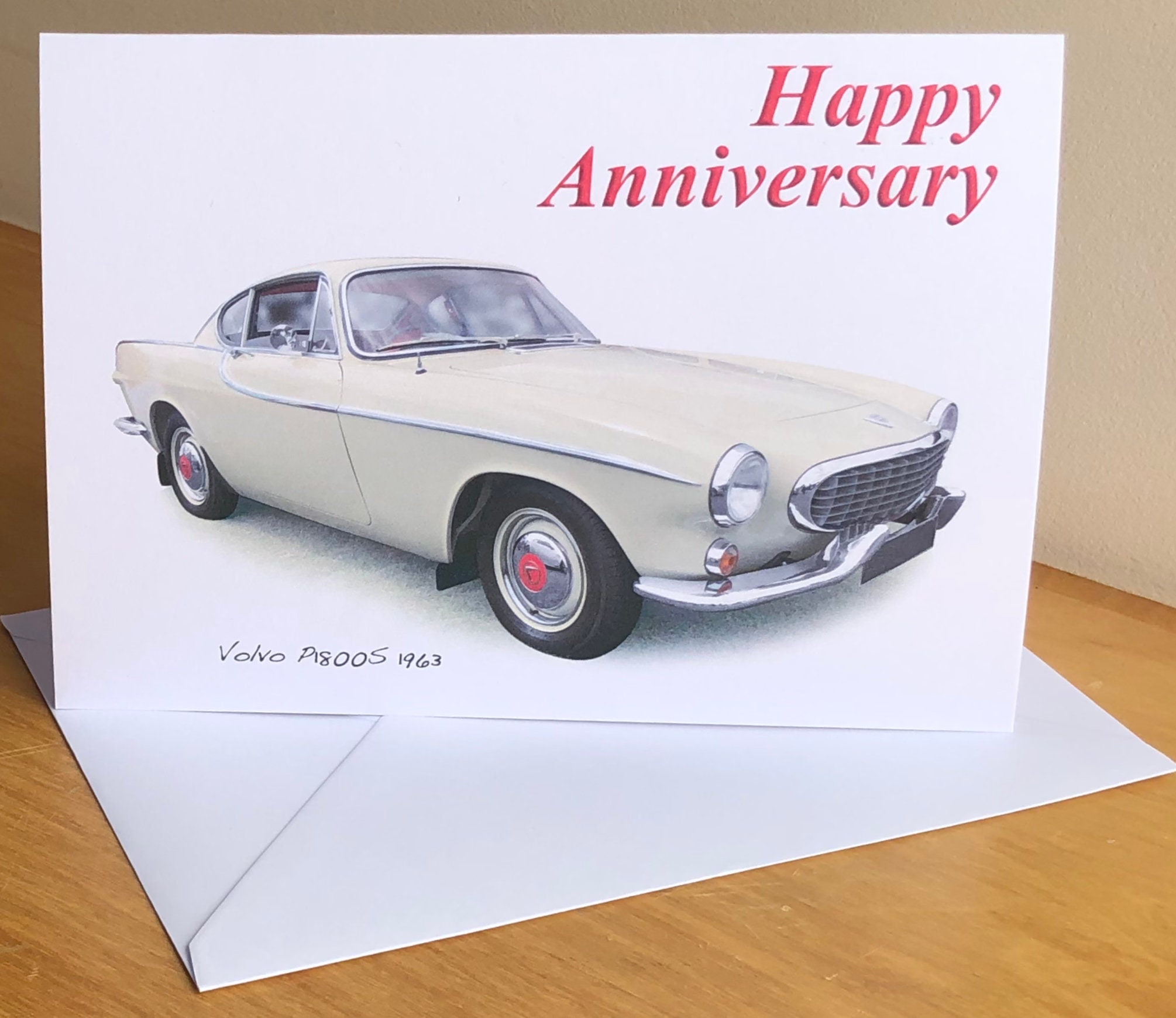 Volvo P1800S 1963 5 X 7in Happy Birthday, Happy Anniversary, Happy ...