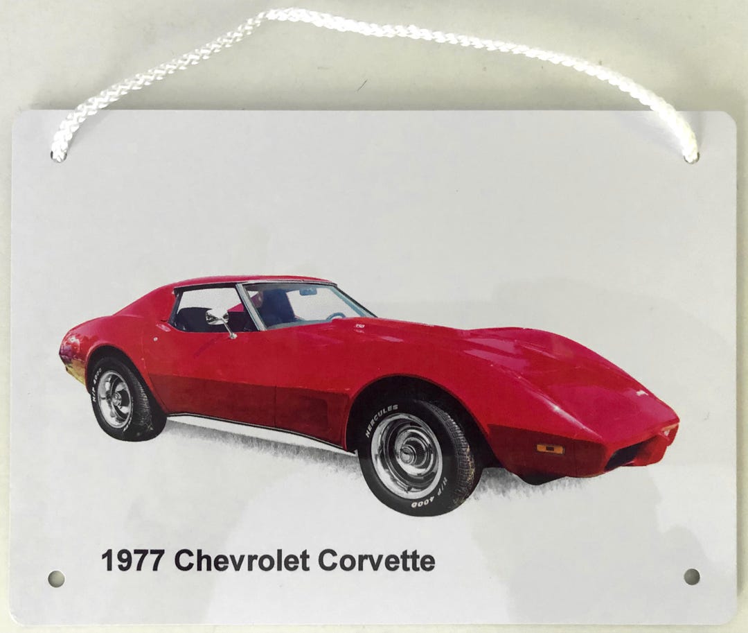 Chevrolet Corvette 1977 - Aluminium Plaque - Two Sizes (A5 or 203x304mm ...