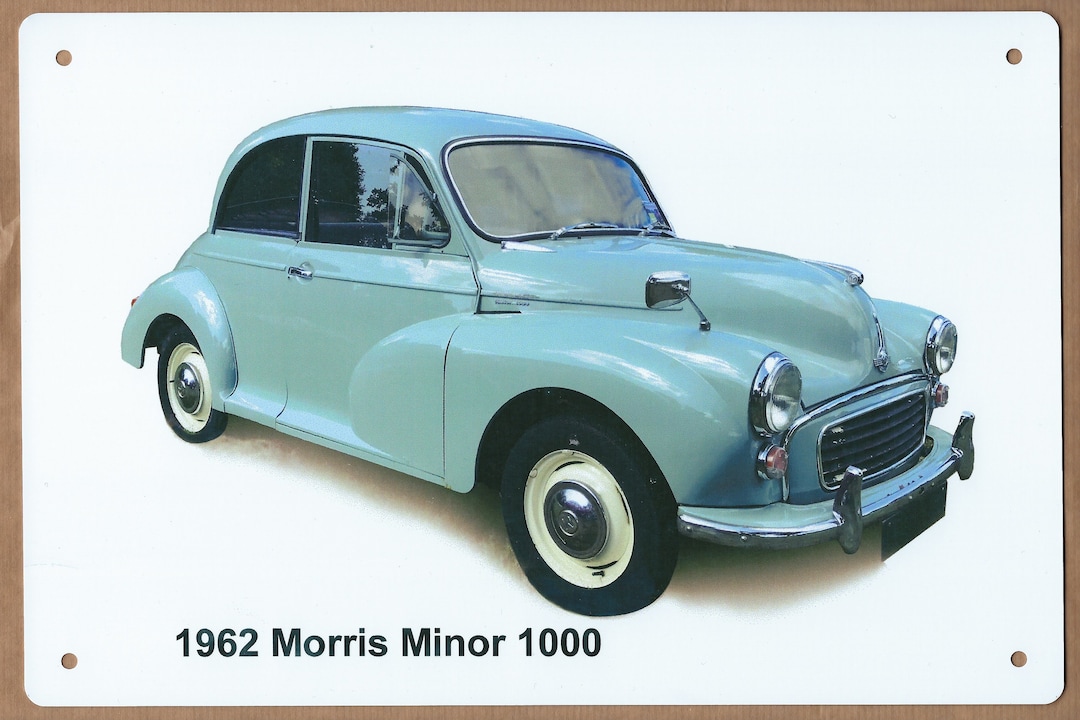 Morris Minor 1000 1962 (pale Blue) - Aluminium Plaque - Two Sizes A5 or ...