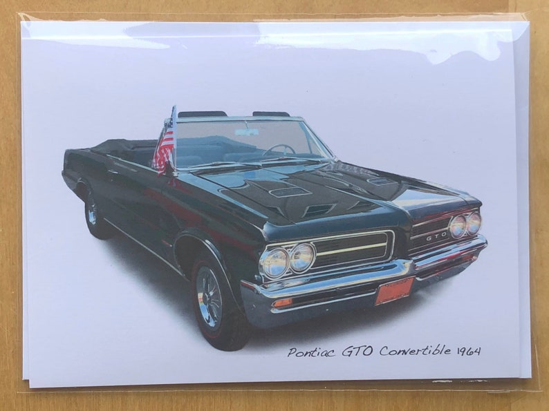 Pontiac GTO Convertible 1964 5 X 7in Happy Birthday, Happy Anniversary ...