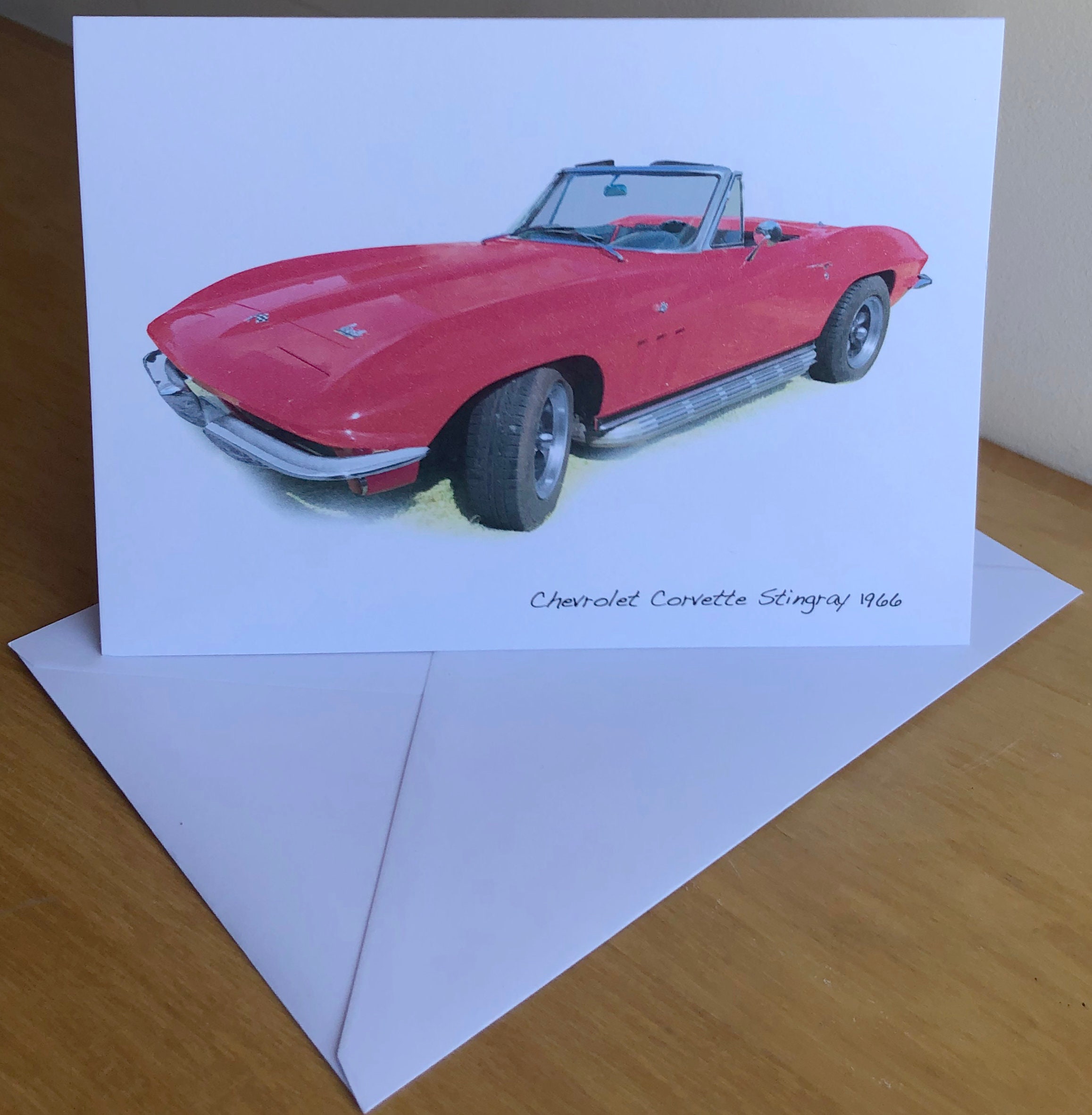 Chevrolet Corvette Stingray 1966 5 X 7in Happy Birthday - Etsy
