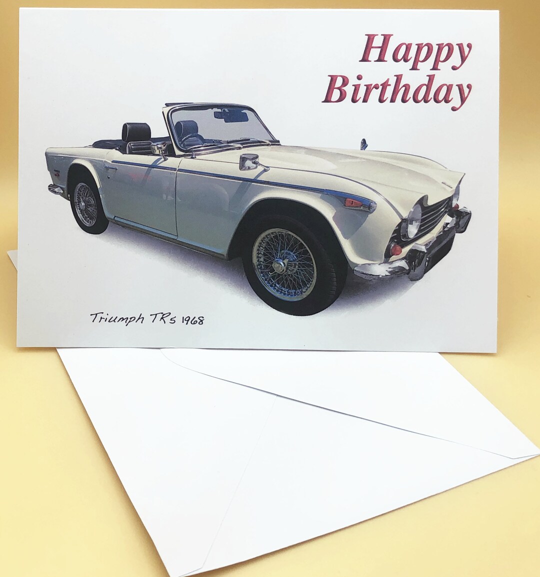 Triumph TR5 1968 - 5x7in Greeting Card With Envelope - Happy Birthday ...