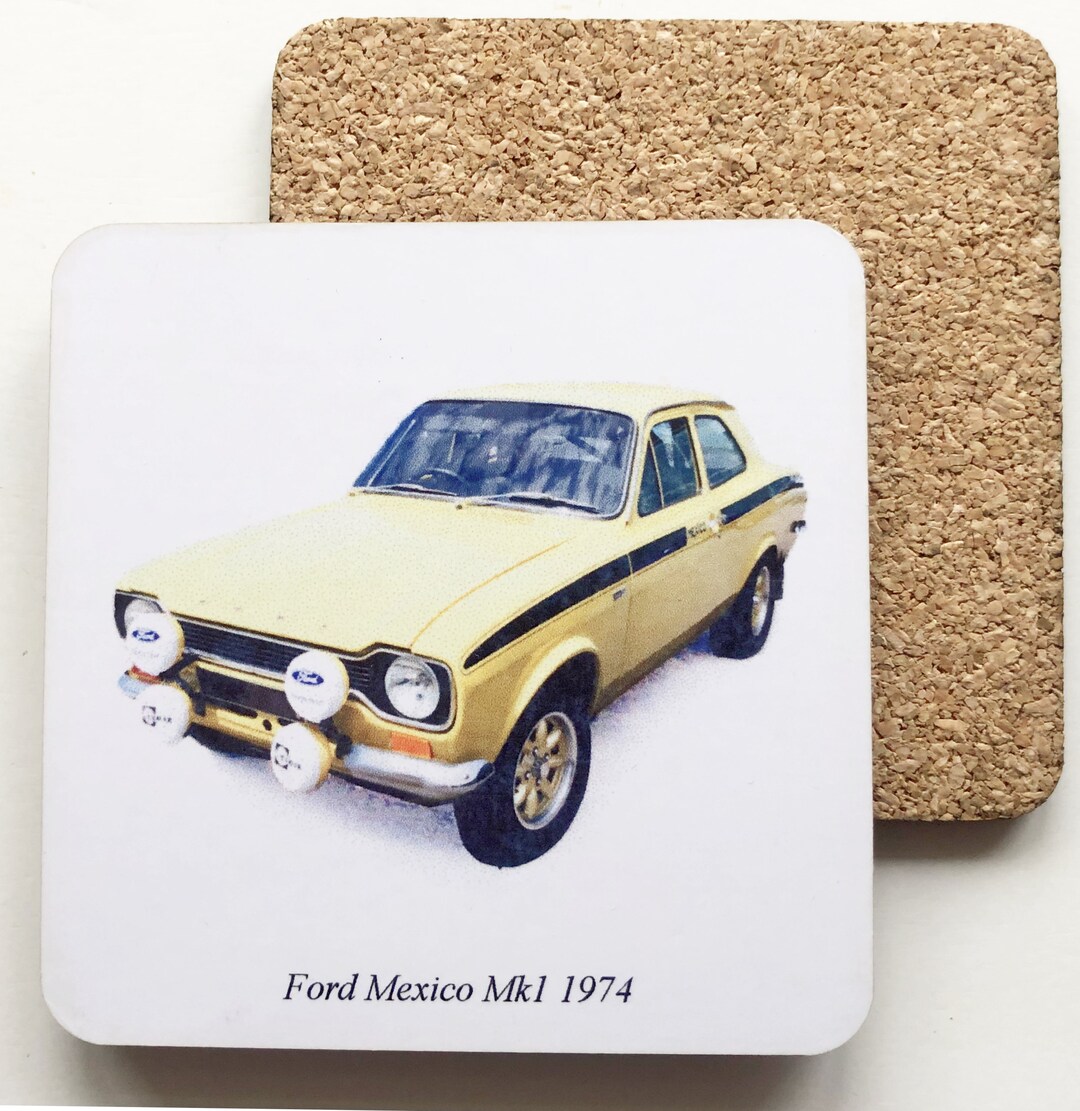 Ford Mexico Mk1 1974 95mm Coasters With Cork Back single or Set of Four ...